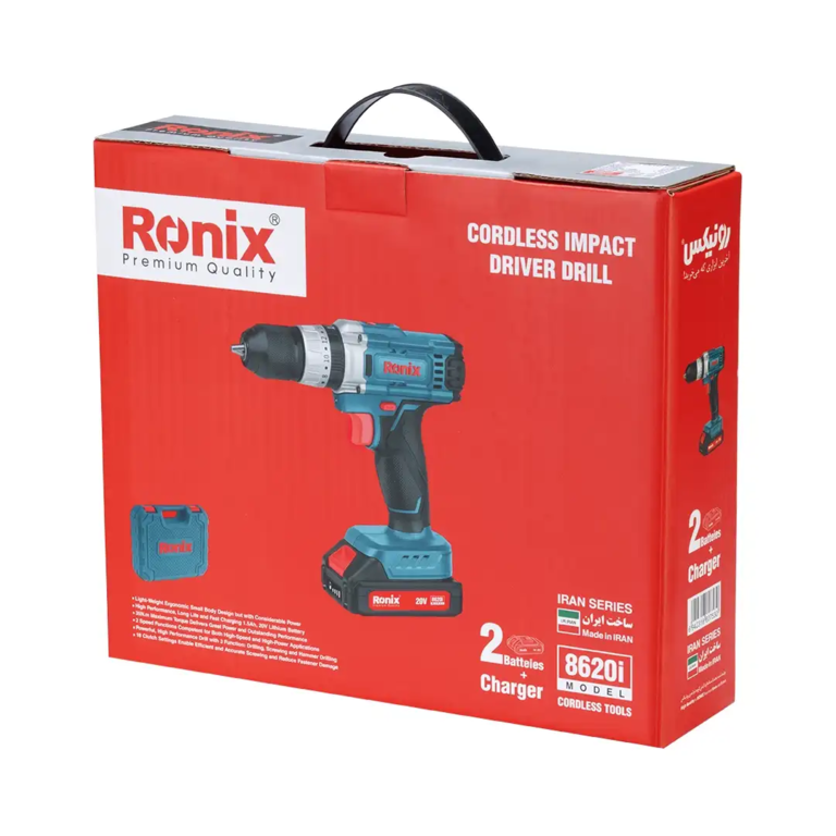 دریل پیچگوشتی شارژی 20 ولت (ساخت ایران)-8620i | Ronix Iran